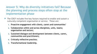 Cultural diversity competency framework for disability services | PPT