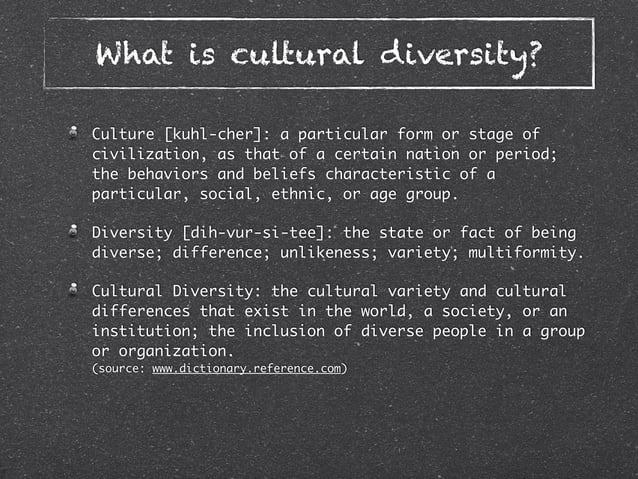 Cultural diversity presentation | KEY | Education