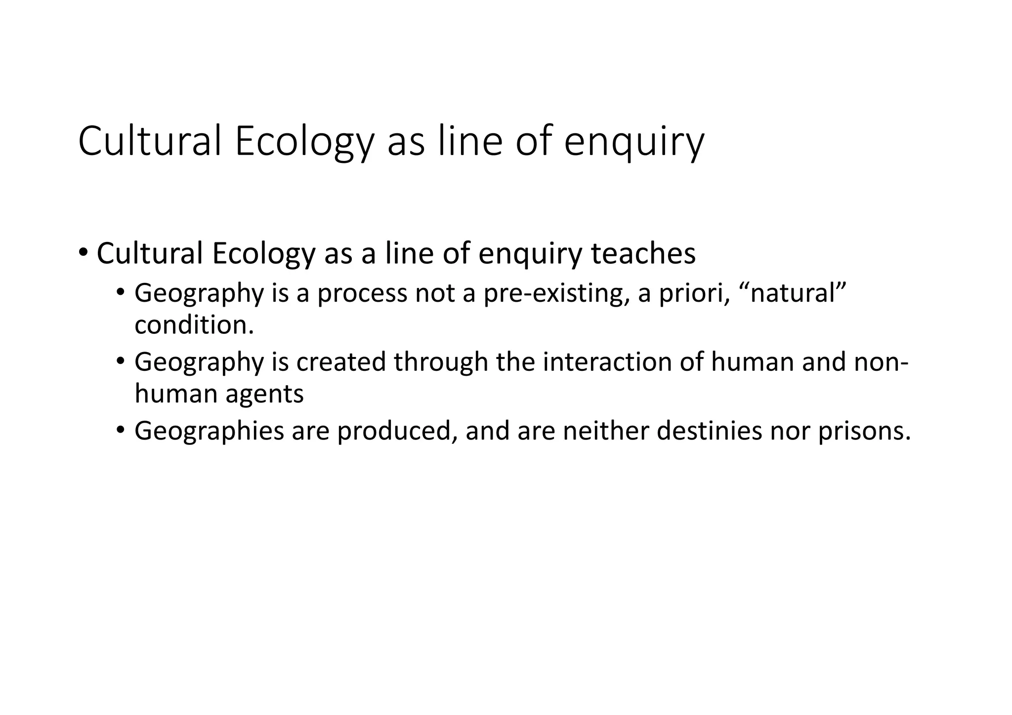 Cultural Ecology Mb Ppt Pdf