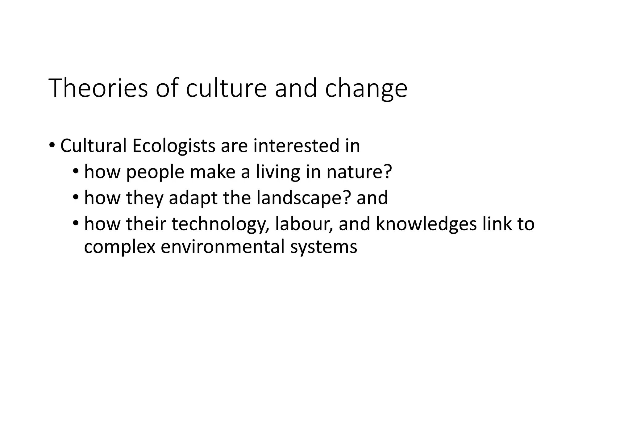 Cultural Ecology Mb Ppt Pdf
