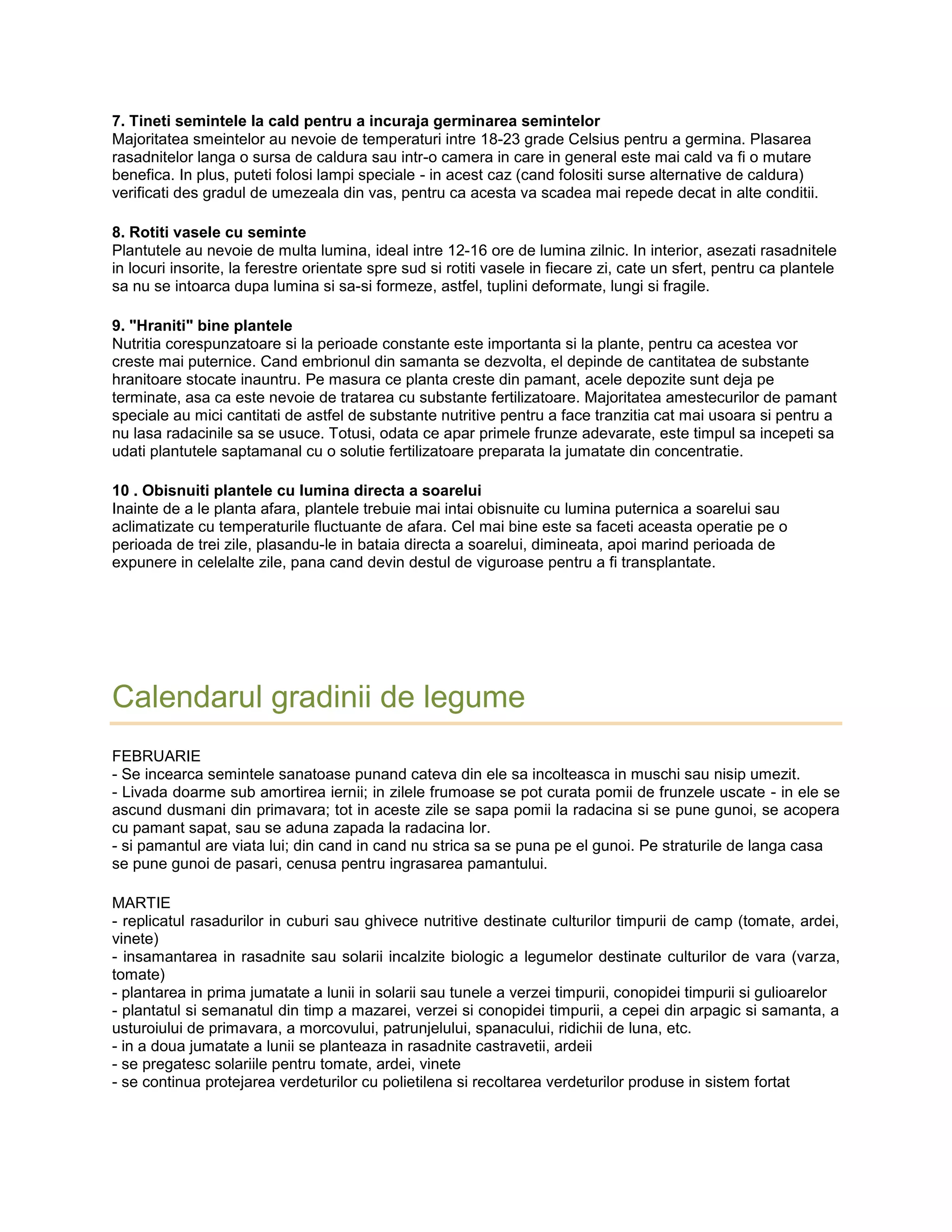 Cultura legumelor in solarii | DOCX