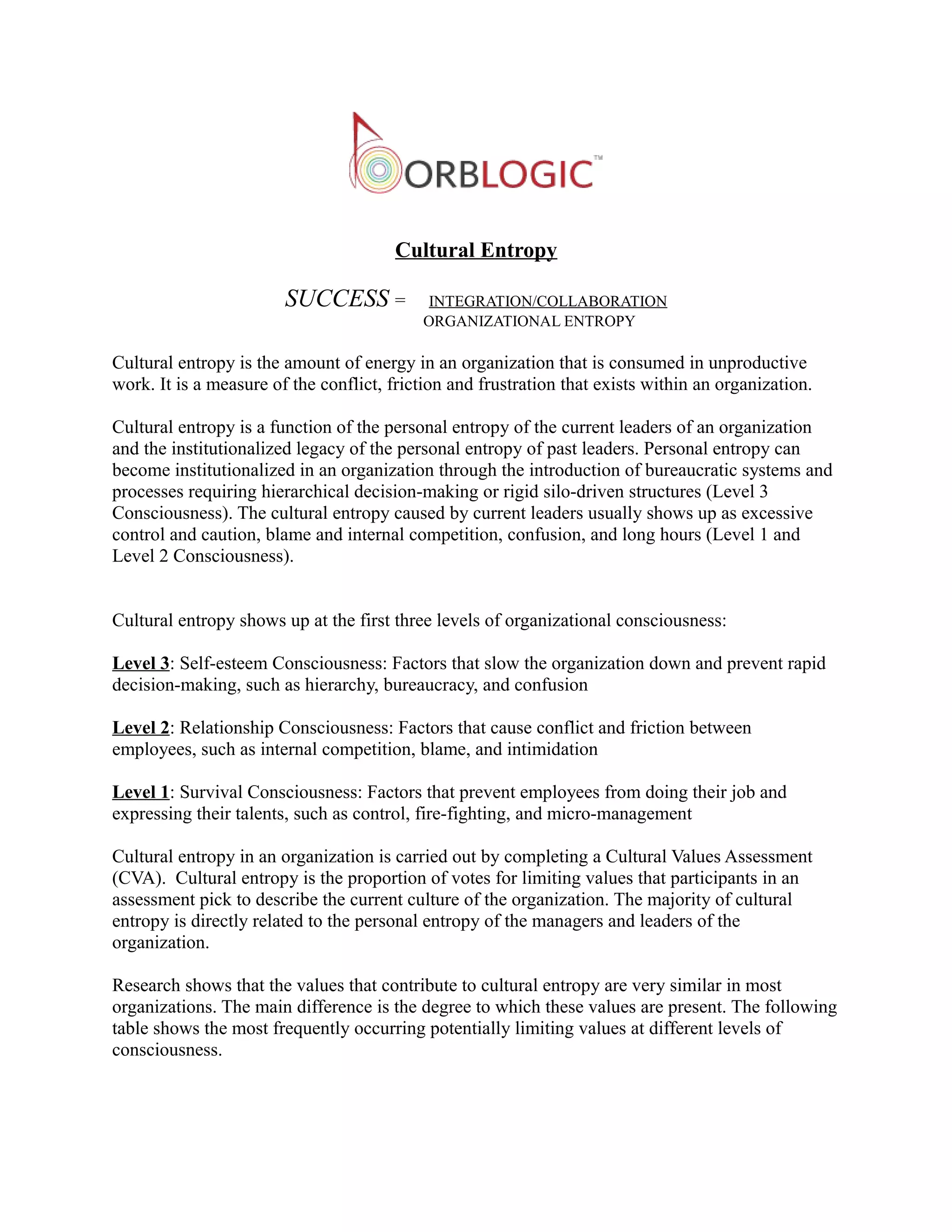 Cultural entropy | DOC