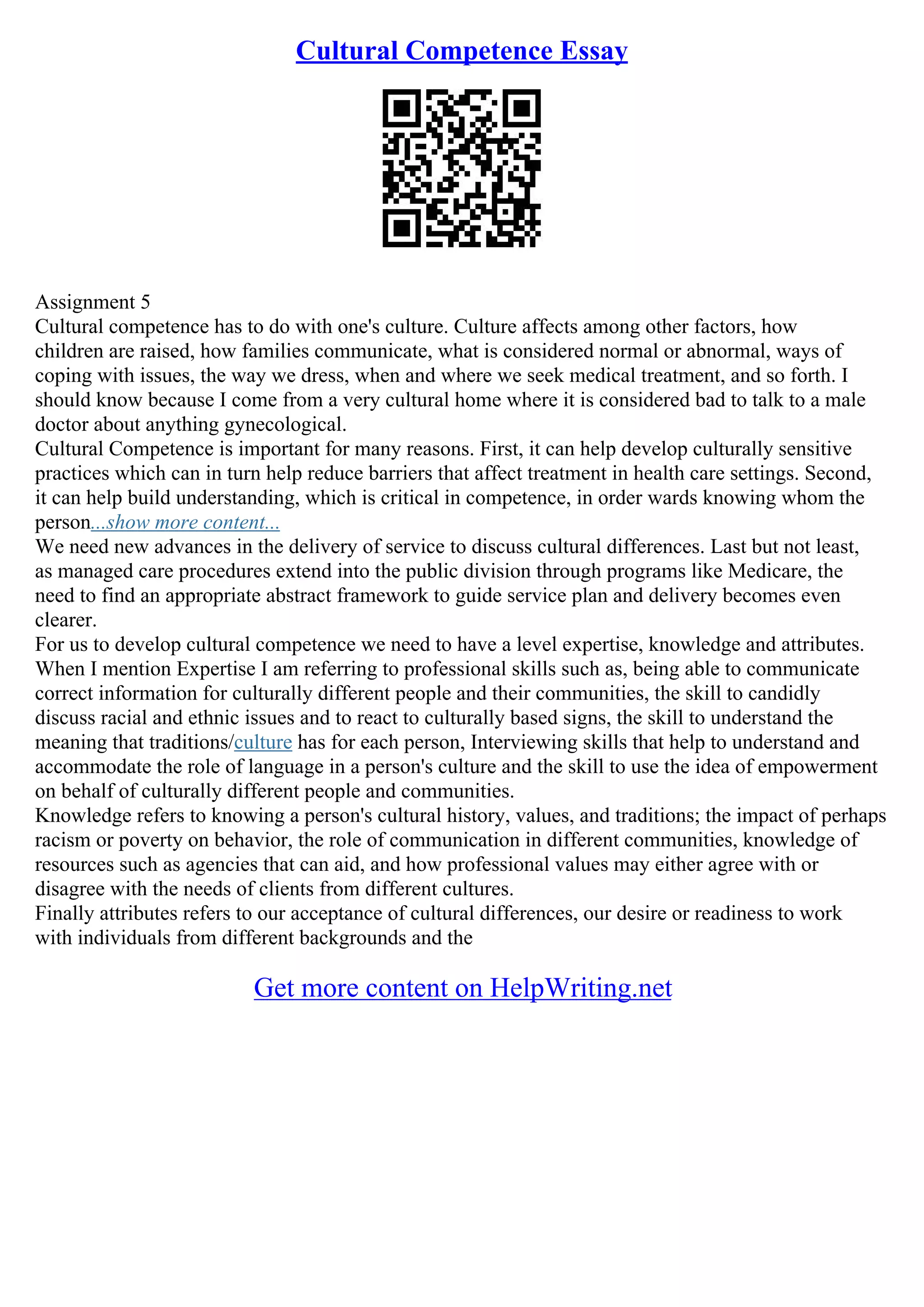 Cultural Essay Topics | PDF