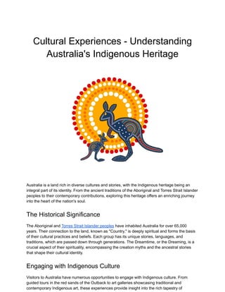 Cultural Experiences - Understanding Australia's Indigenous Heritage | PDF