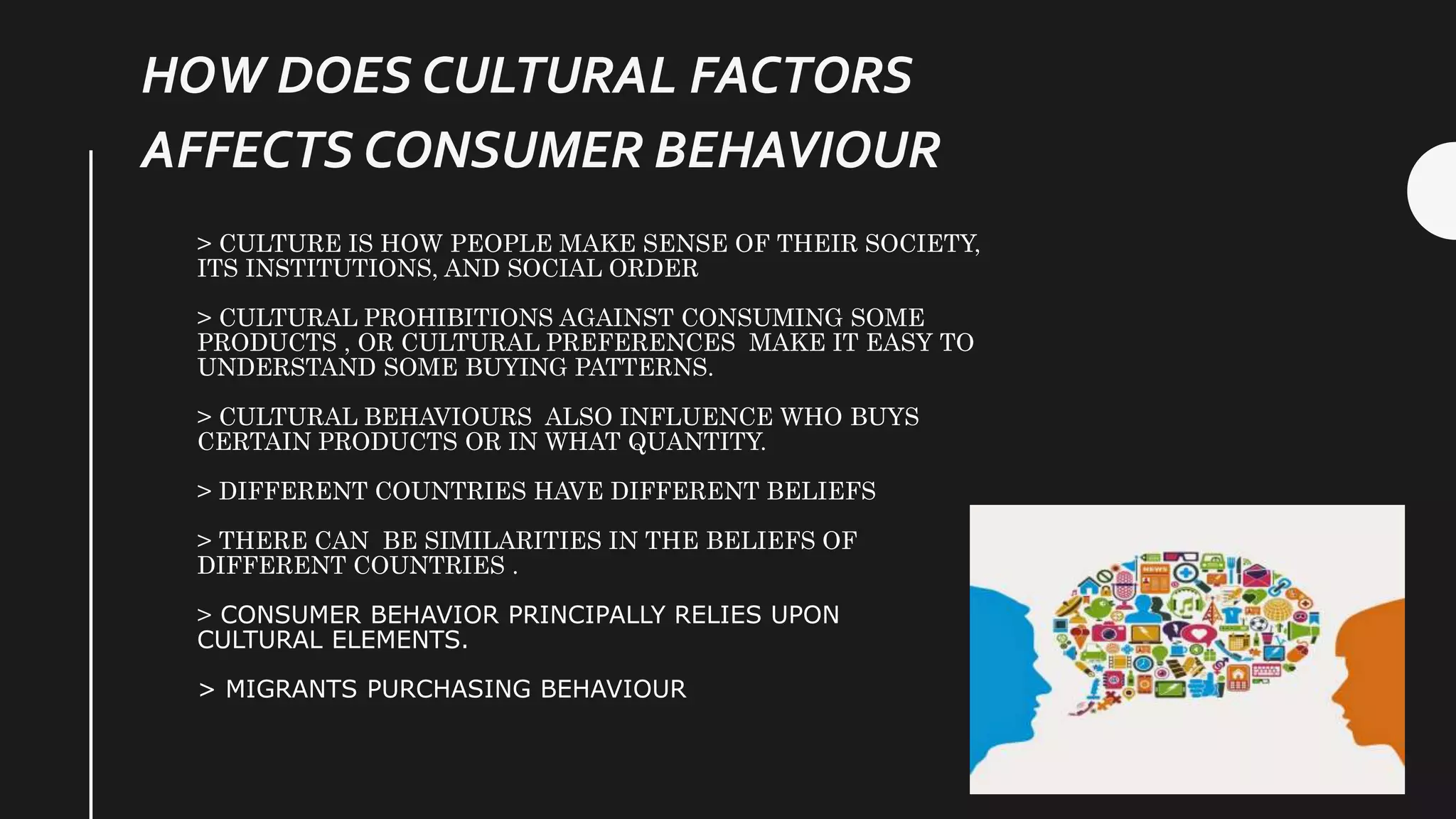 Cultural factors affecting consumer behaviour | PPT