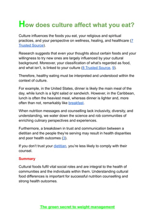 Cultural Foods & Healthy Eating.pdf | Healthy Cooking and Eating | Food ...