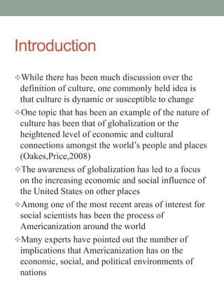 Americanization in the Modern World | PDF