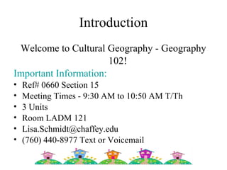 Cultural geo intro | PPT