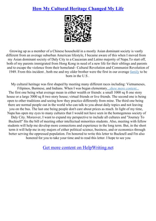 Cultural Heritage Essay | PDF