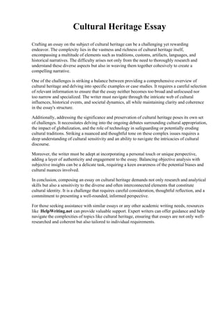 Cultural Heritage Essay.pdf