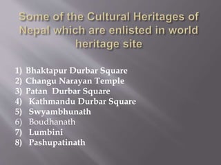 Cultural heritage of nepal | PPTX