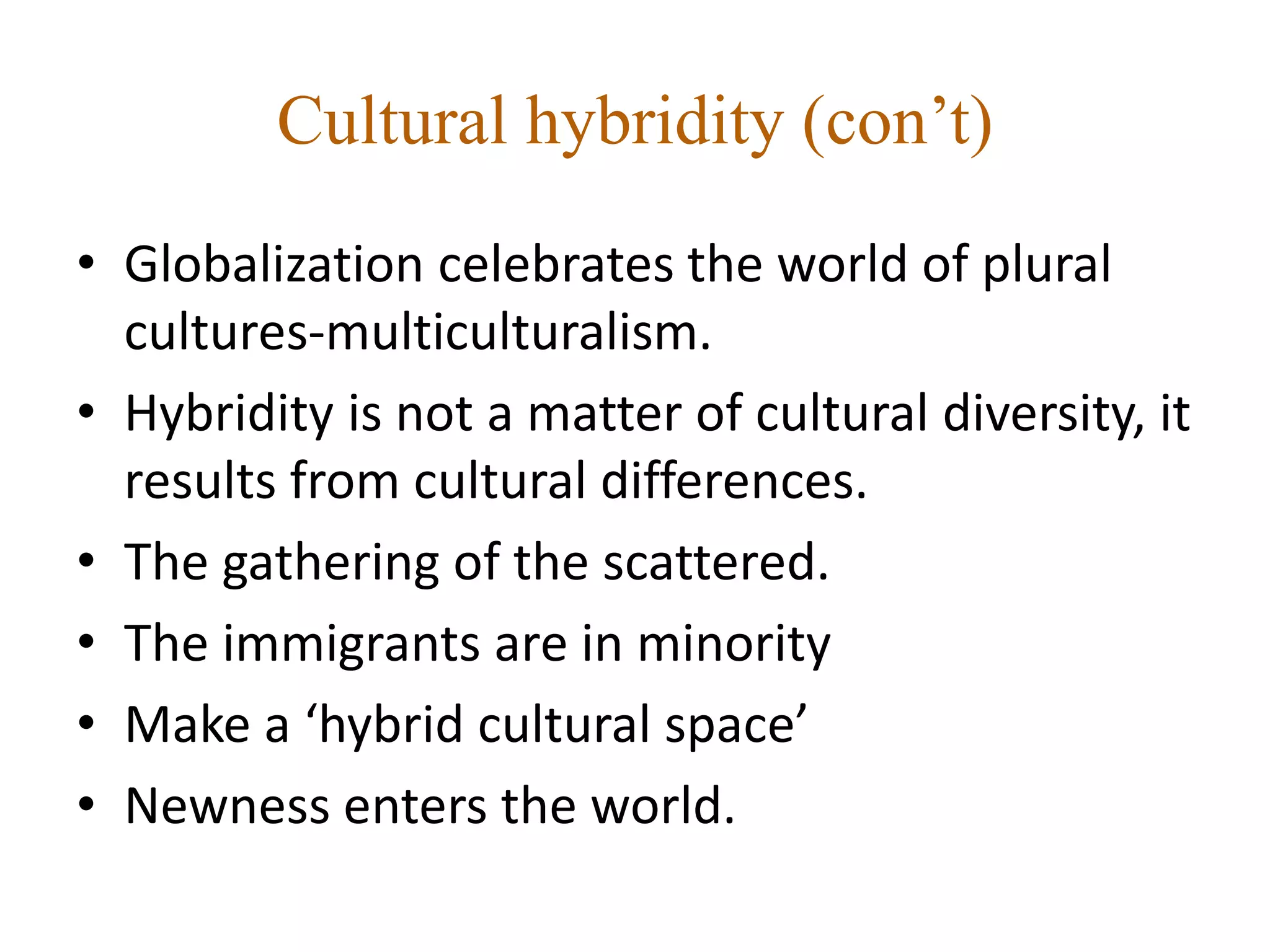 Cultural hybridity | PPTX