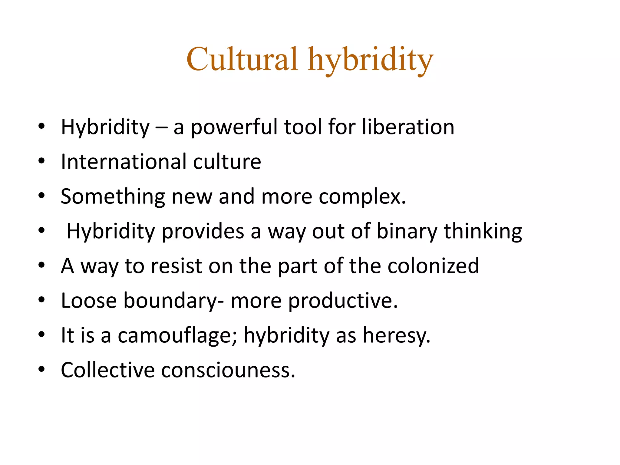 Cultural hybridity | PPTX