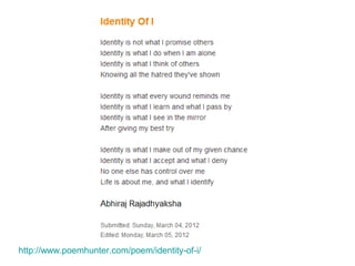 Cultural identity in poetry | PPT | Poetry | Books and Literature