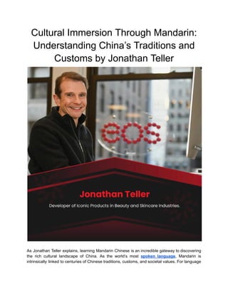 Cultural Immersion Through Mandarin_ Understanding China’s Traditions and Customs by Jonathan ...