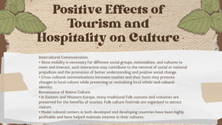 Cultural Impacts, cultural impacts of Tourism | PDF