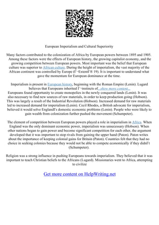 Cultural Imperialism Essay | PDF