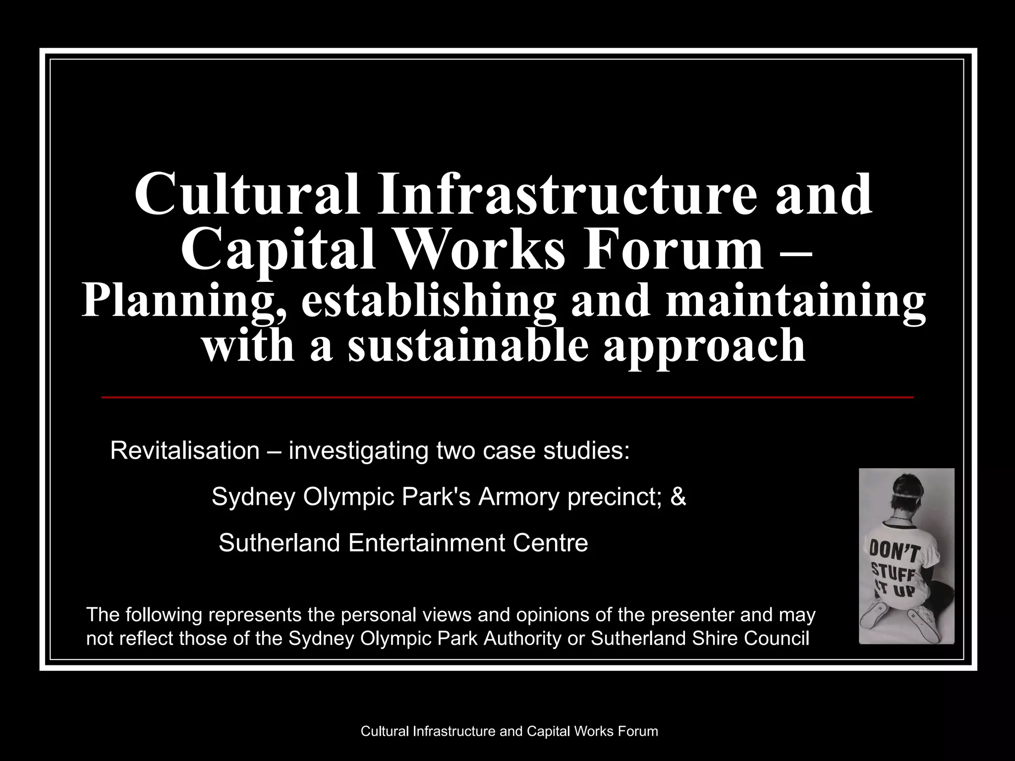 Cultural Infrastructure Presentation Soh | PPT