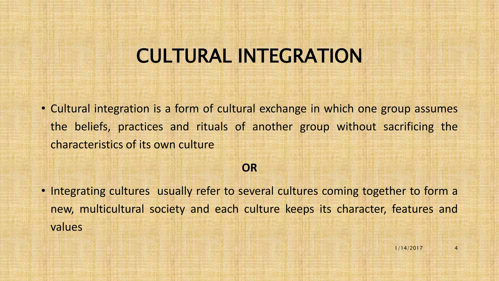 Cultural integration | PPT