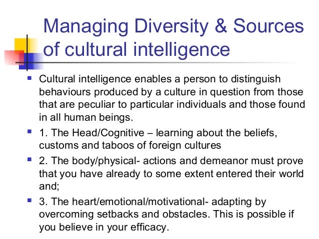 Cultural intelligence