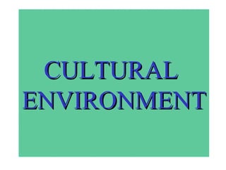Cultural invironment | PPT