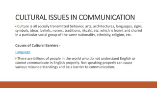 Cultural & linguistics issues in communication | PPTX