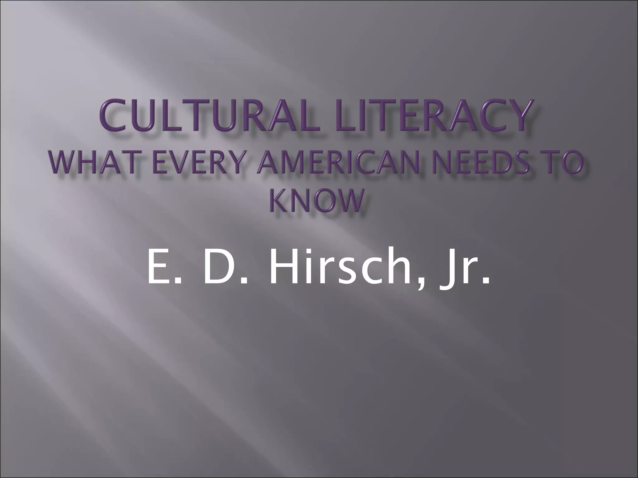 Cultural Literacy | PPT