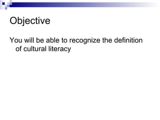 Cultural Literacy Presentation | PPT