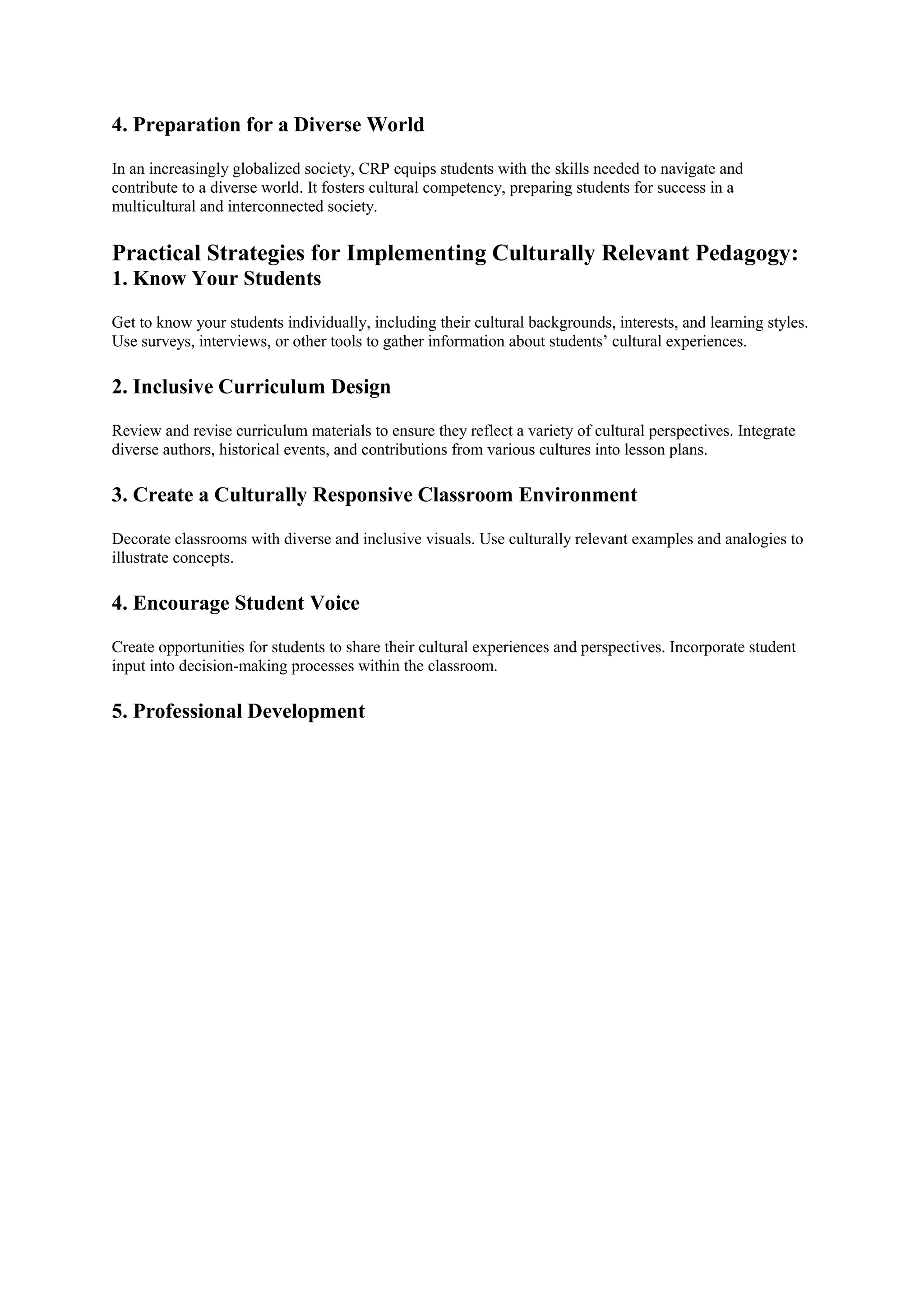Culturally Relevant Pedagogy: Fostering Inclusive Education in a ...