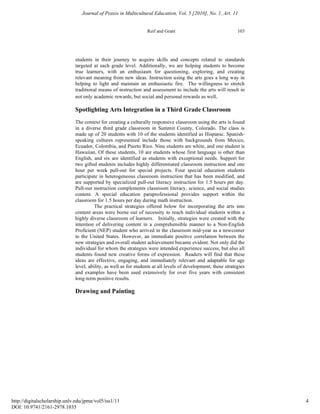 Culturally responsive classrooms through art integration | PDF