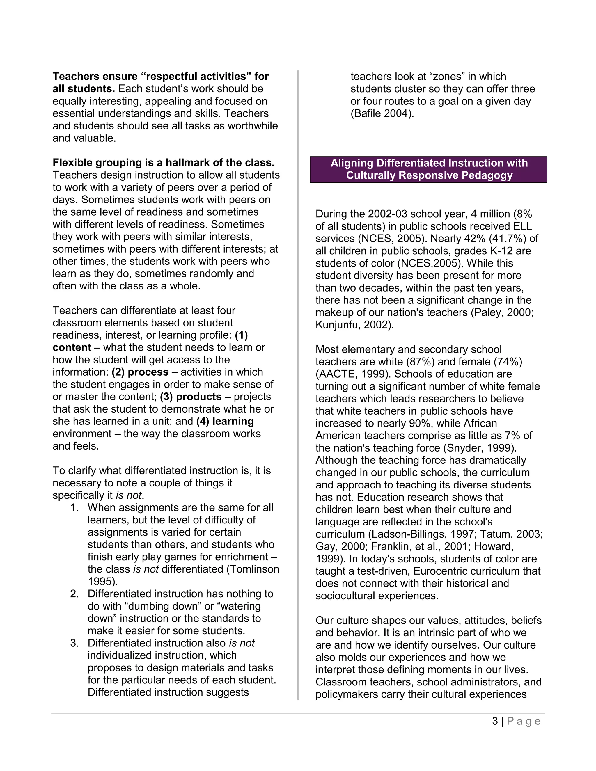 1. Culturally Responsive Differentiated Instructional Strategies | PDF