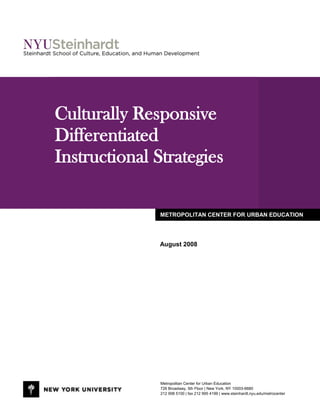 1. Culturally Responsive Differentiated Instructional Strategies | PDF