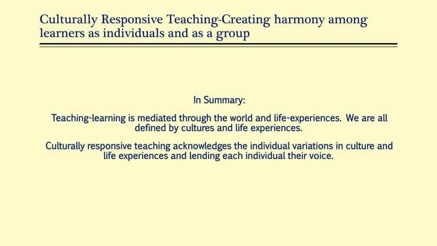 Culturally responsive teaching. | PPTX