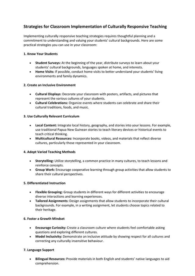 Culturally Responsive Teaching Explained ZW.pdf | Homework and Study | Education