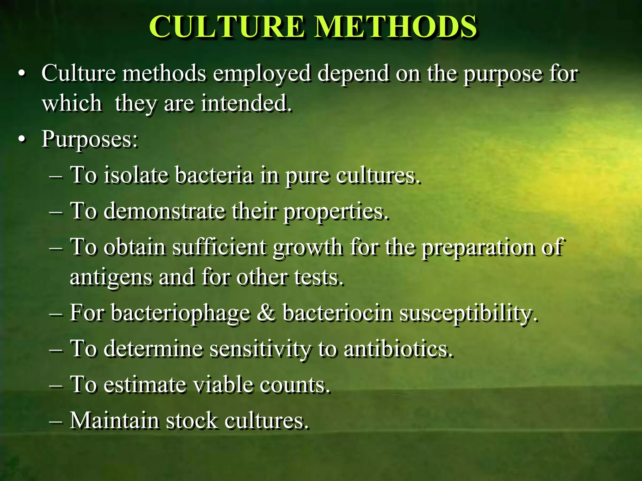 Culture media & methods | PPSX