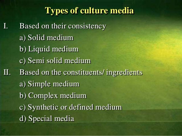 Culture media & methods