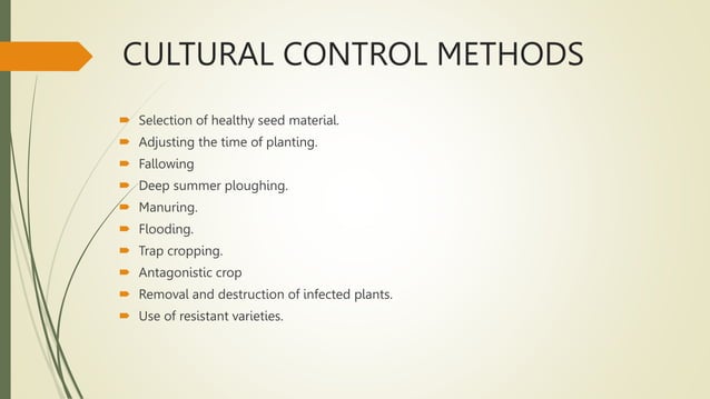 CULTURAL METHOD IN NEMATODE CONTROL HariniP.pptx | Agriculture | Industries