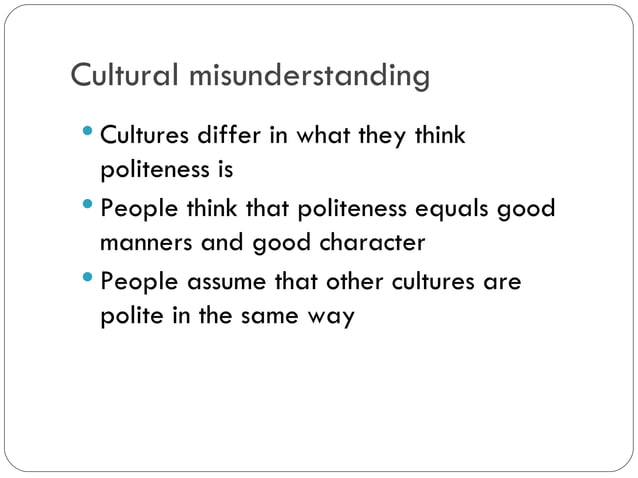 Cultural misunderstanding | PPT | Business | Business and Finance
