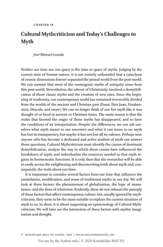 Cultural Myth Criticism and Today’s Challenges to Myth - Brill.pdf