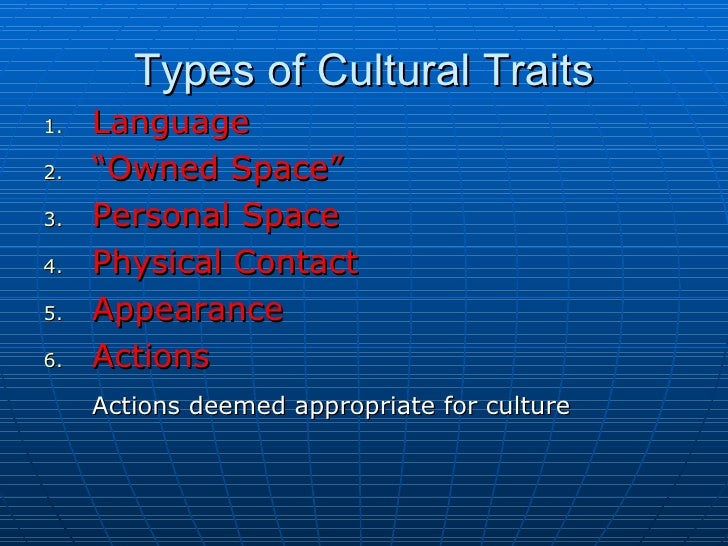 Culture Trait Examples