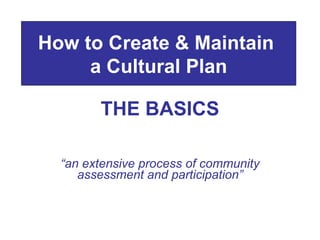 Cultural plan | PPT