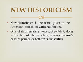 Cultural Poetics & New Historicism: an overviewpdf | PDF