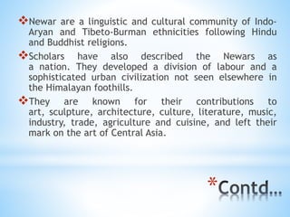 Cultural practice of newar community | PPTX
