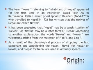 Cultural practice of newar community | PPTX