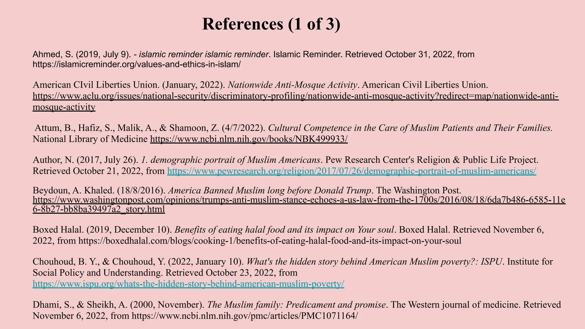 Cultural presentations - Muslim.pdf Dhami, S., & Sheikh, A. (2000 ...