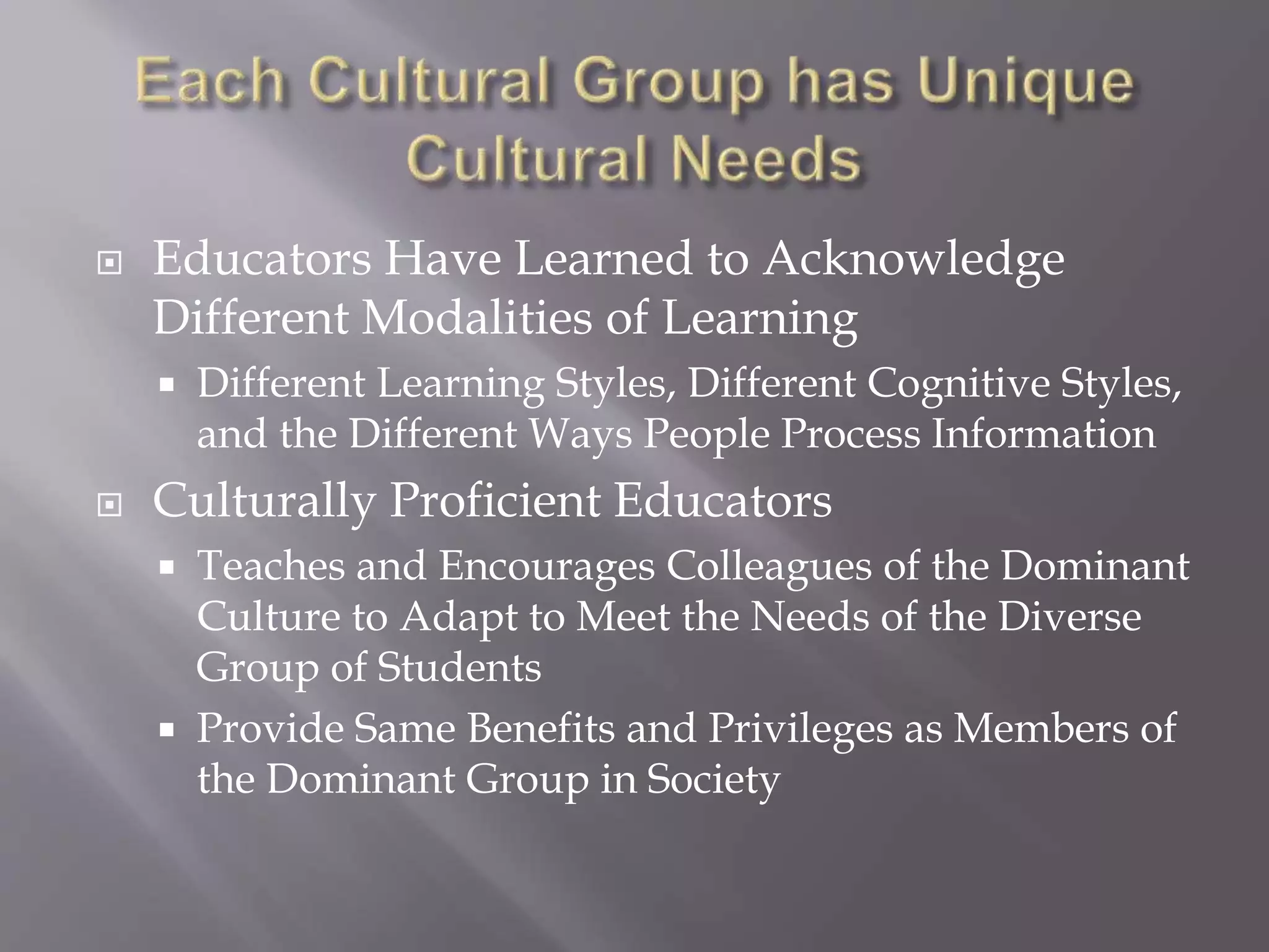 Cultural proficiency | PPTX | Education