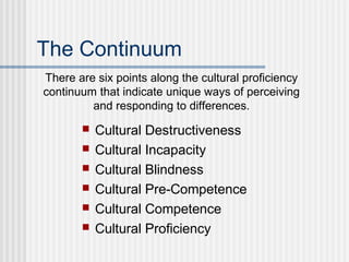 Cultural proficiency continuum | PPT