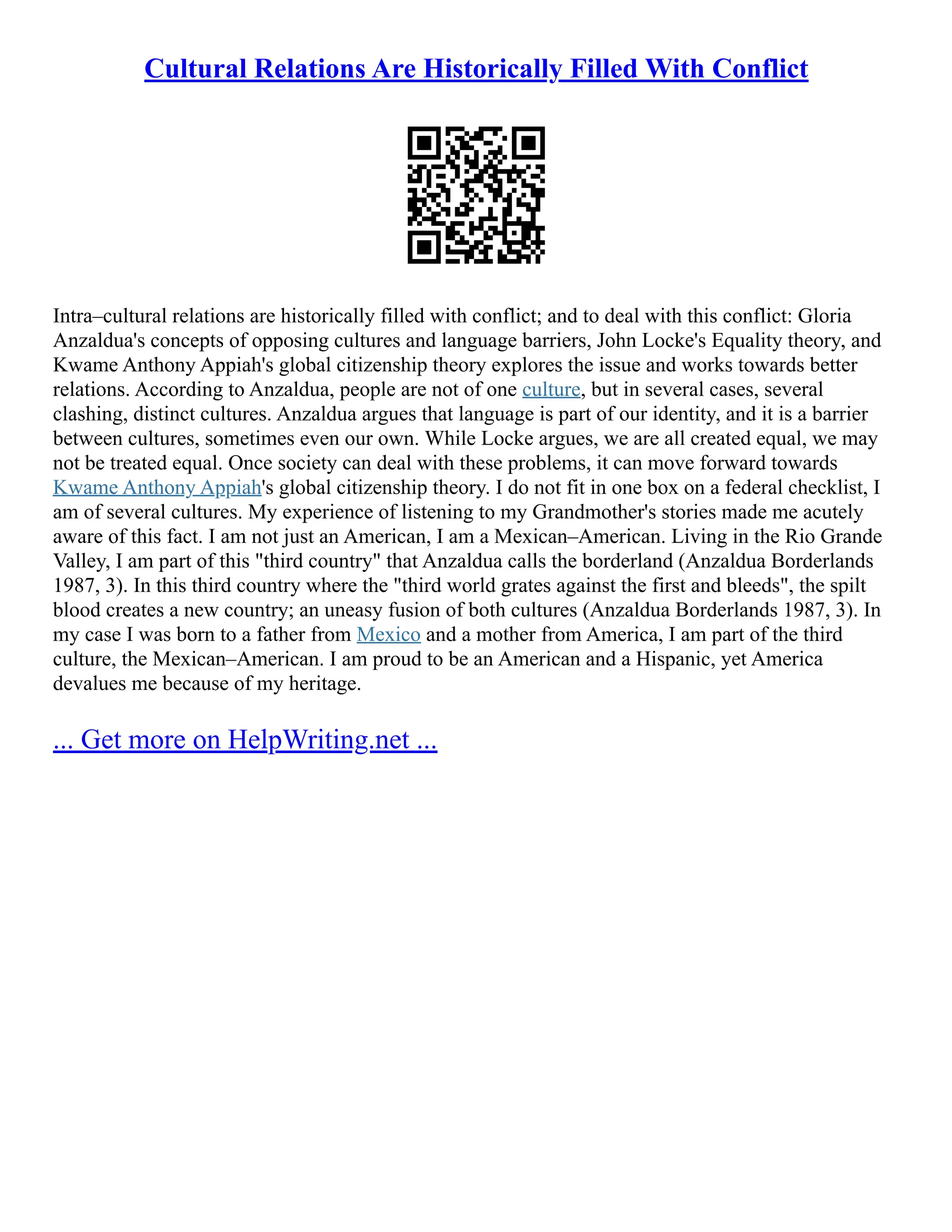 Cultural Relations Are Historically Filled With Conflict | PDF