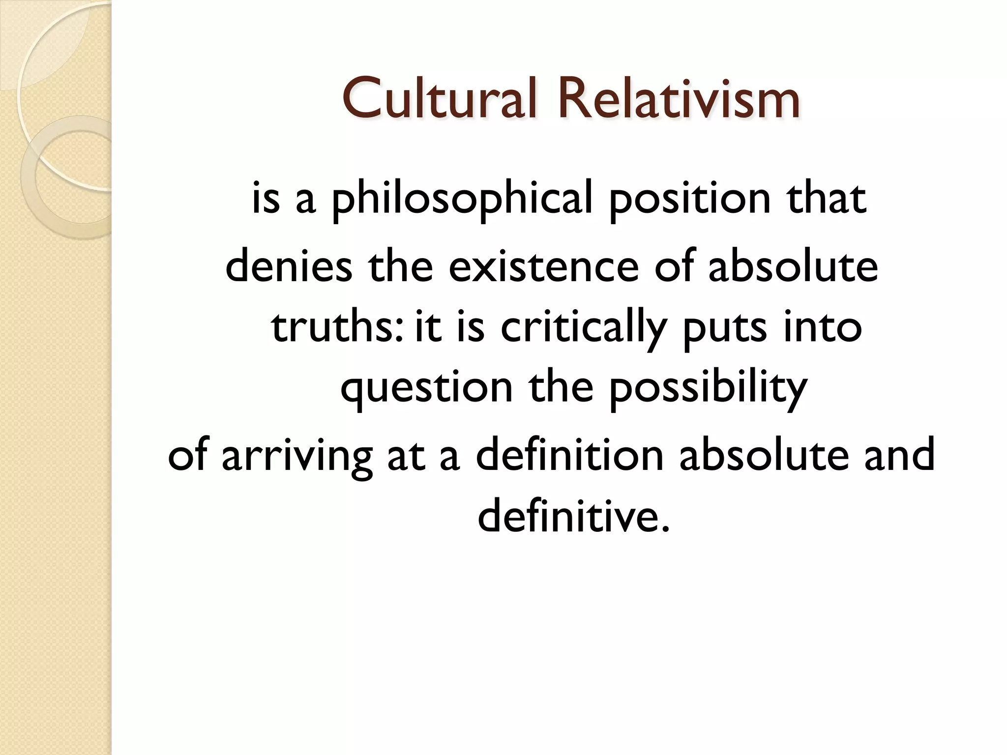 Cultural relativism | PDF