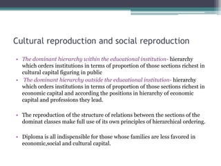 Cultural Reproduction and Social Reproduction- | PPTX